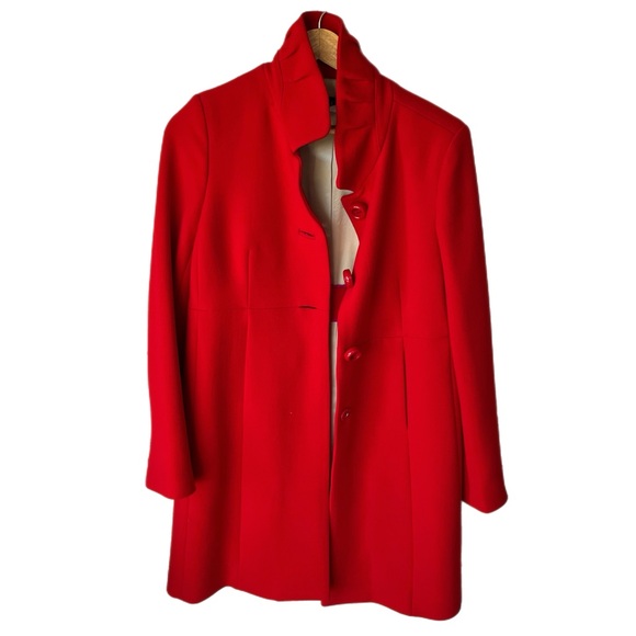 J. Crew | Jackets & Coats | J Crew Red Lady Day Long Wool Blend Coat ...